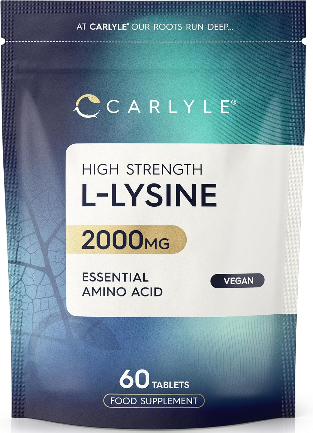 L-Lysine 2000Mg | 60 Tablets | Essential Amino Acid | High Strength Ve ...